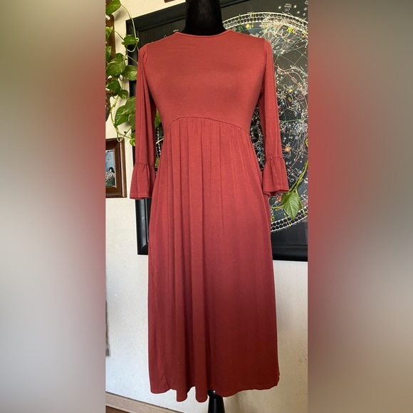 Bellamie | Dresses | Bellamie Rust Colored Bohemian Dress Pockets 34 ...